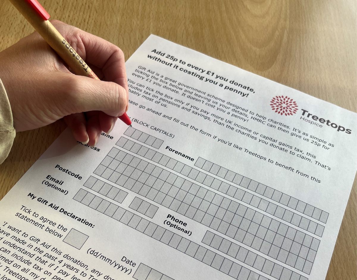 Gift Aid Form - Treetops Hospice